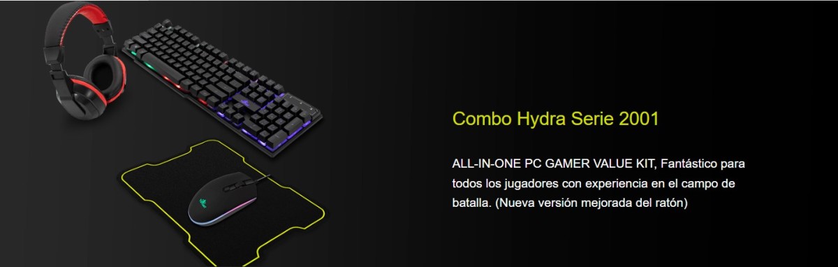 teclado, mouse y diadema gamer